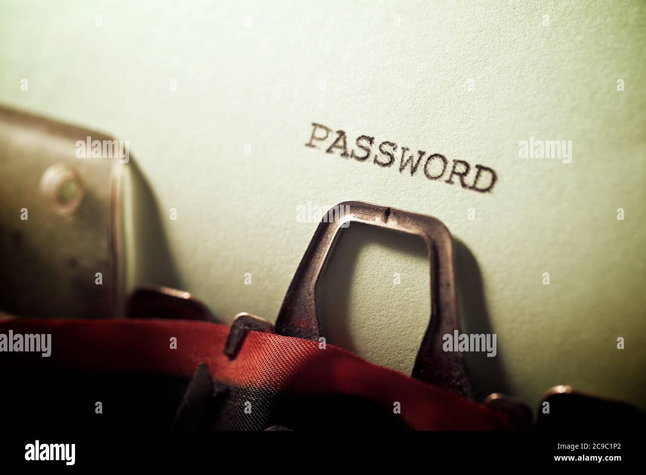 Password word written with a typewriter Stock Photo - Alamy