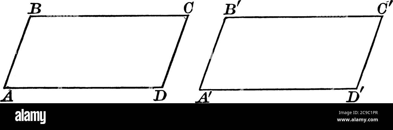 Two Equal Parallelogram each has two pairs of parallel sides, four ...