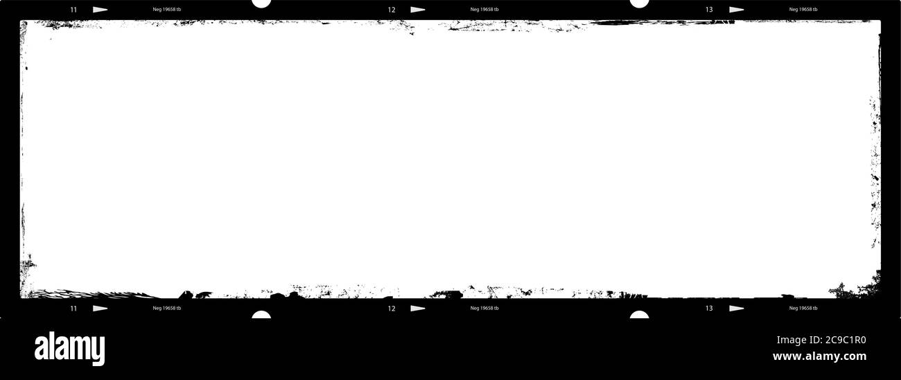 Empty frame of photographic analog film, camera film, grungy photo ...