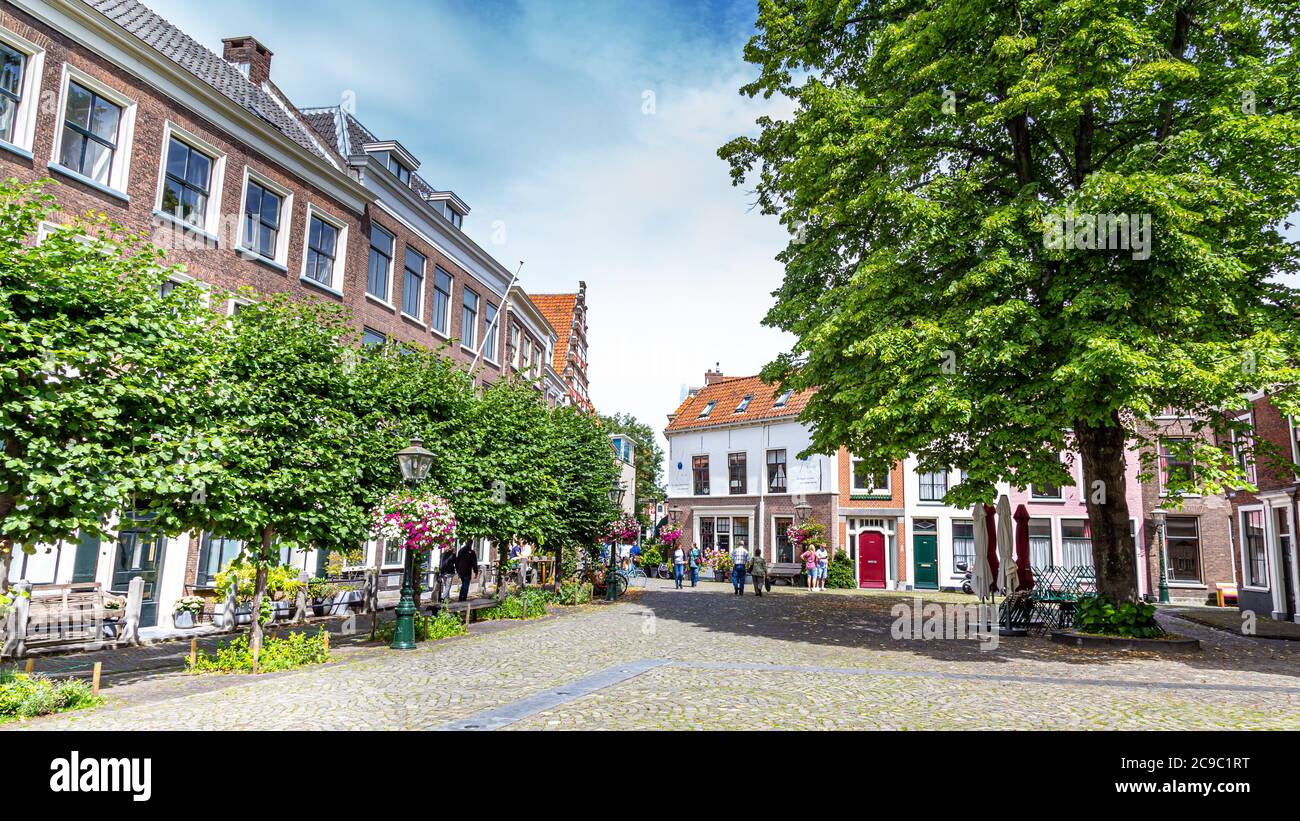 Leiden, Netherlands - July 22, 2020: Cityscape Leiden Houtsraat behind ...