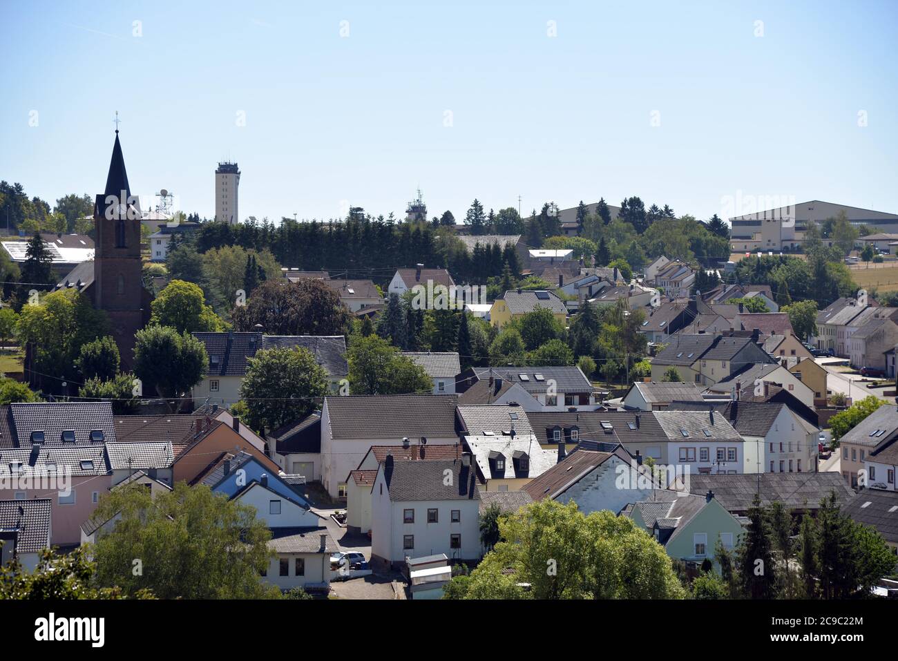 Spangdahlem, Germany. 30th July, 2020. The tower and an antenna system ...