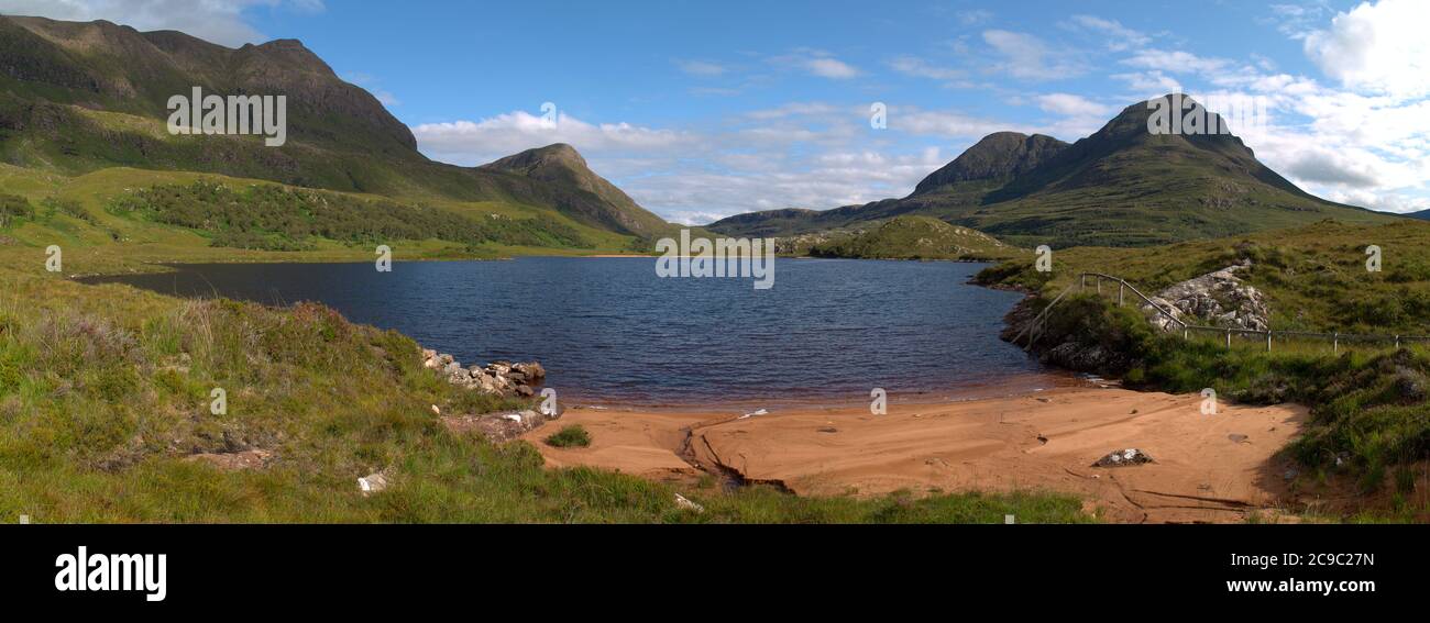 Lochs and mountains of Inverpolly, Highland Scotland Stock Photo - Alamy