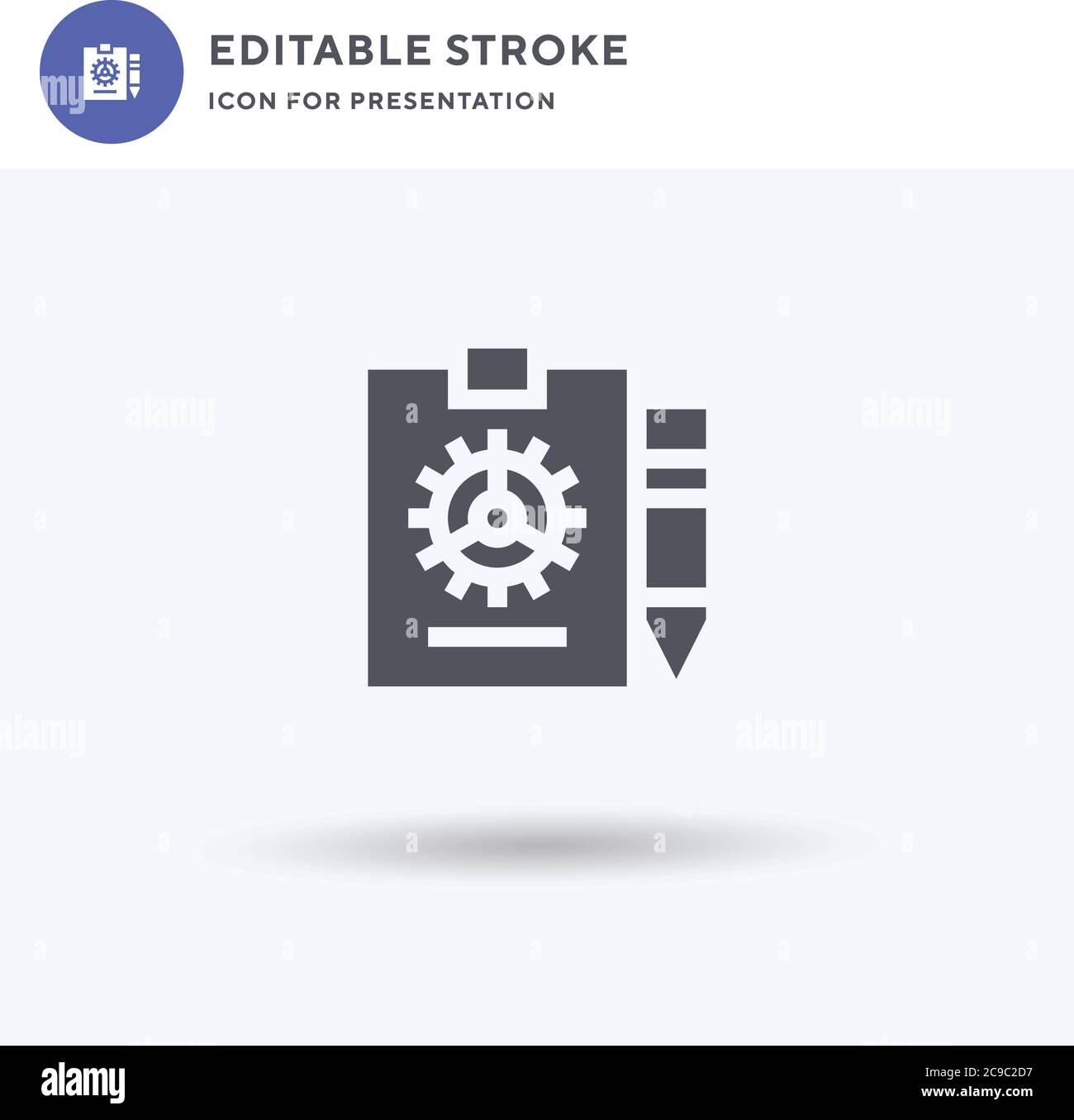 Planning icon vector, filled flat sign, solid pictogram isolated on ...