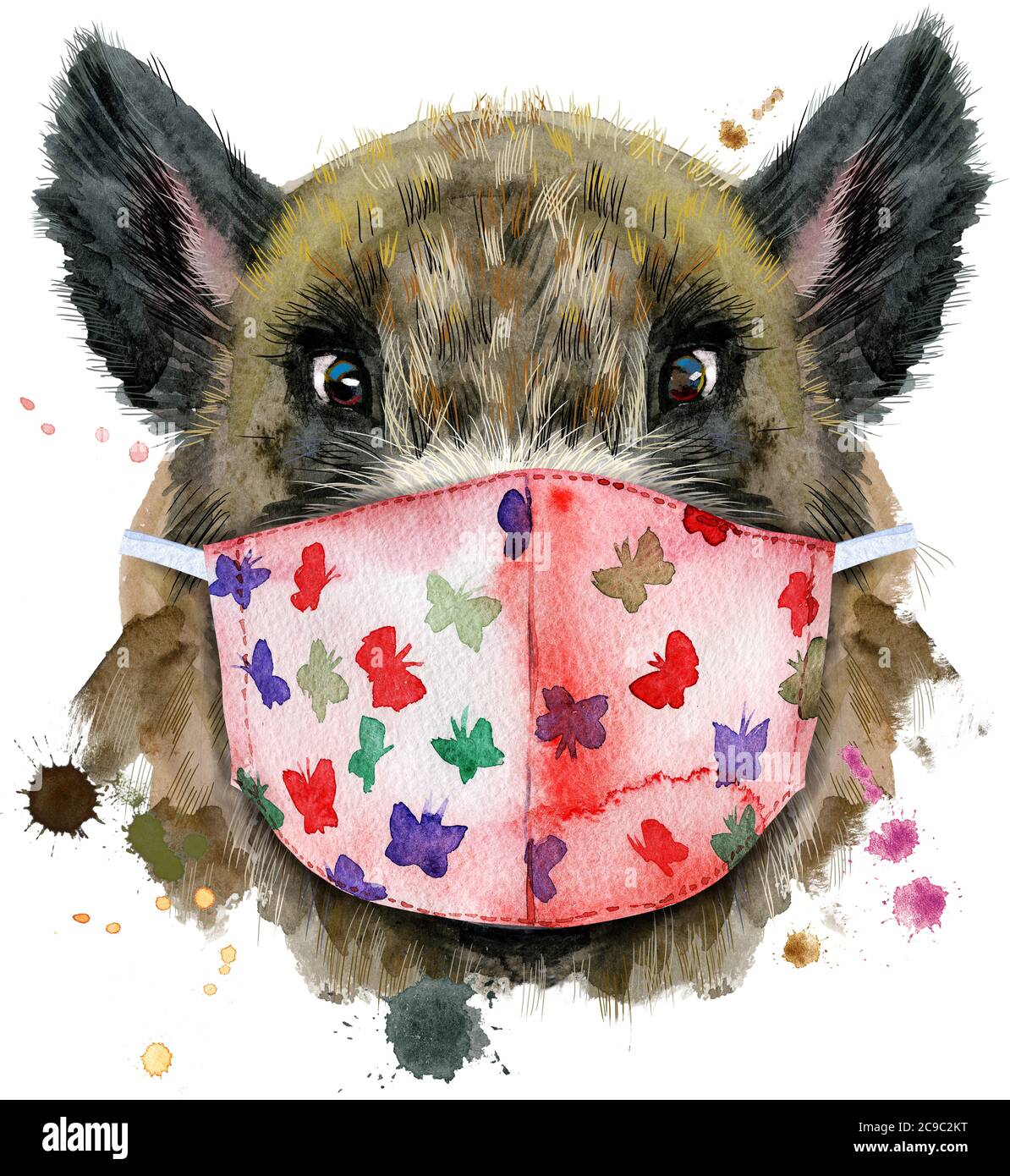 Boar head illustration hi-res stock photography and images - Alamy