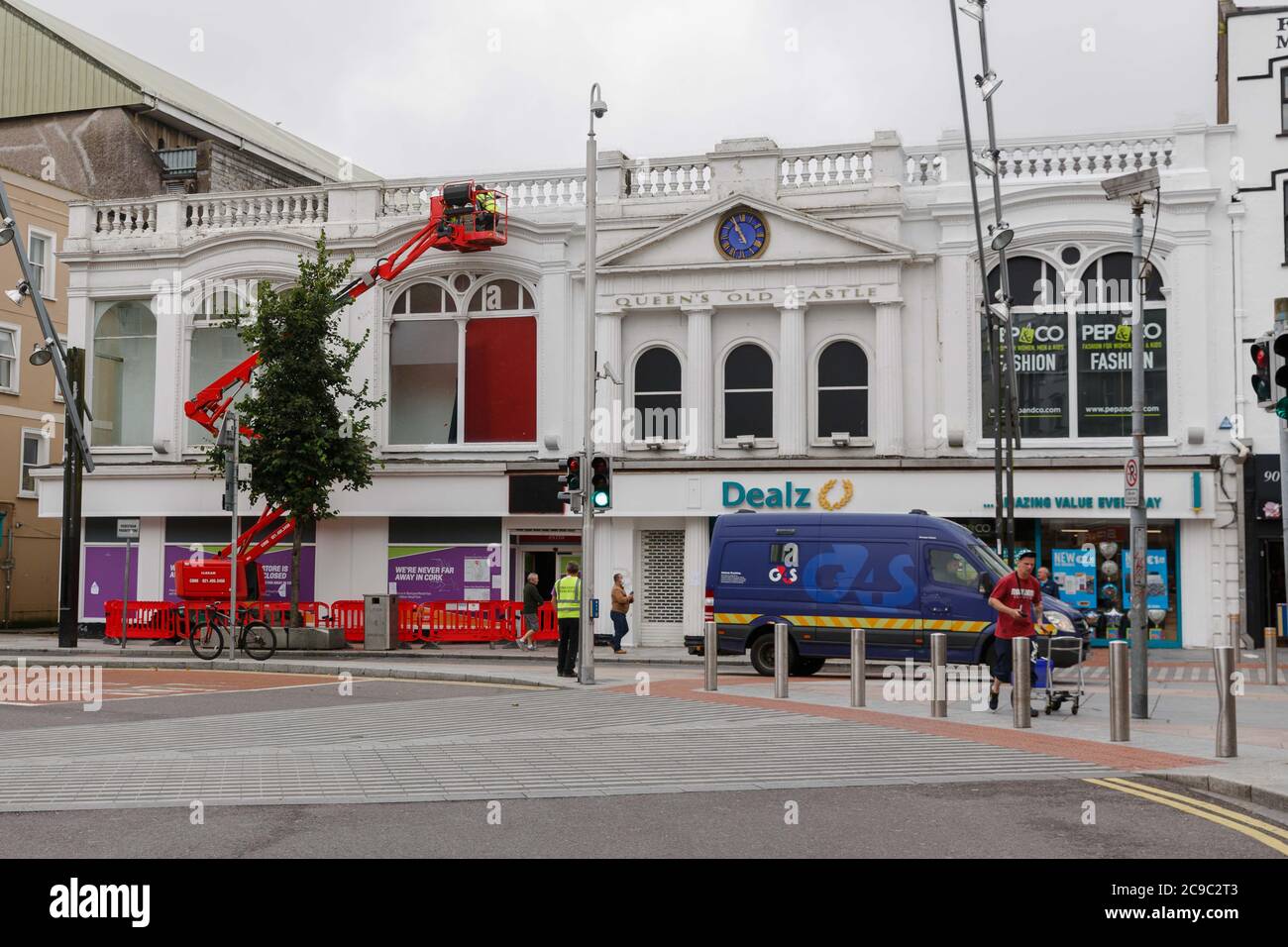 Cork, Ireland. 30th July 2020. Queens Old Castle, Cork City. Workers ...