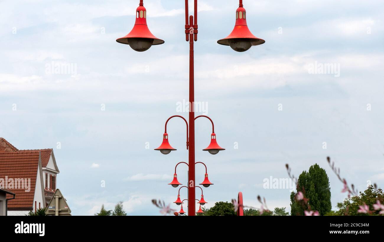 Perspective view of street lighting Stock Photo - Alamy