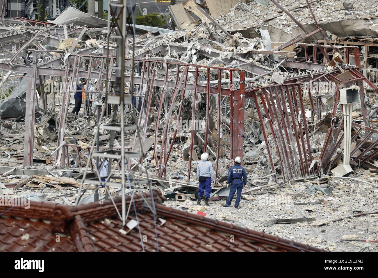 Photo taken July 30, 2020, shows a burnt-down restaurant in Koriyama in ...
