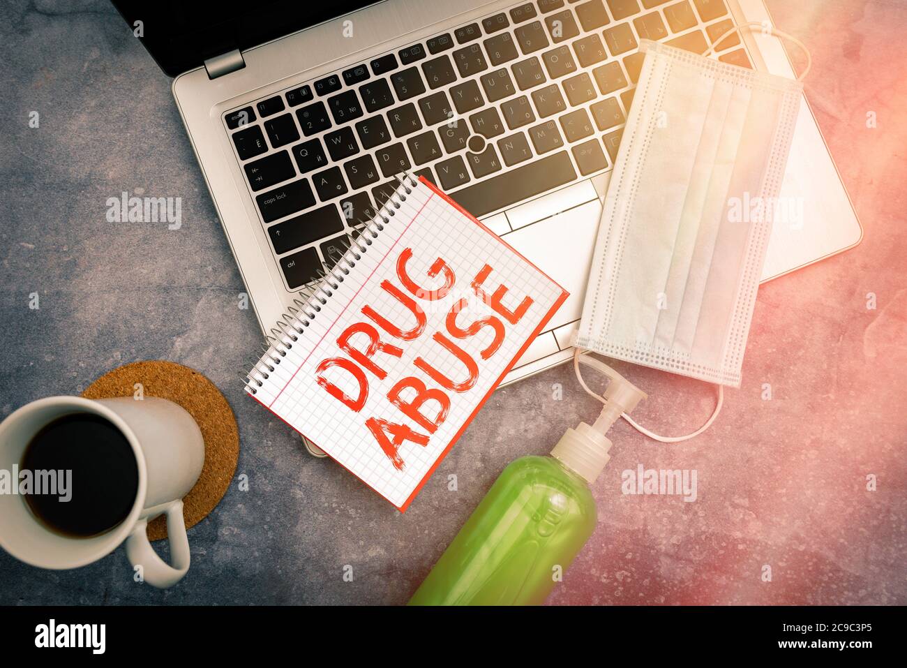 Writing note showing Drug Abuse. Business concept for the habitual ...