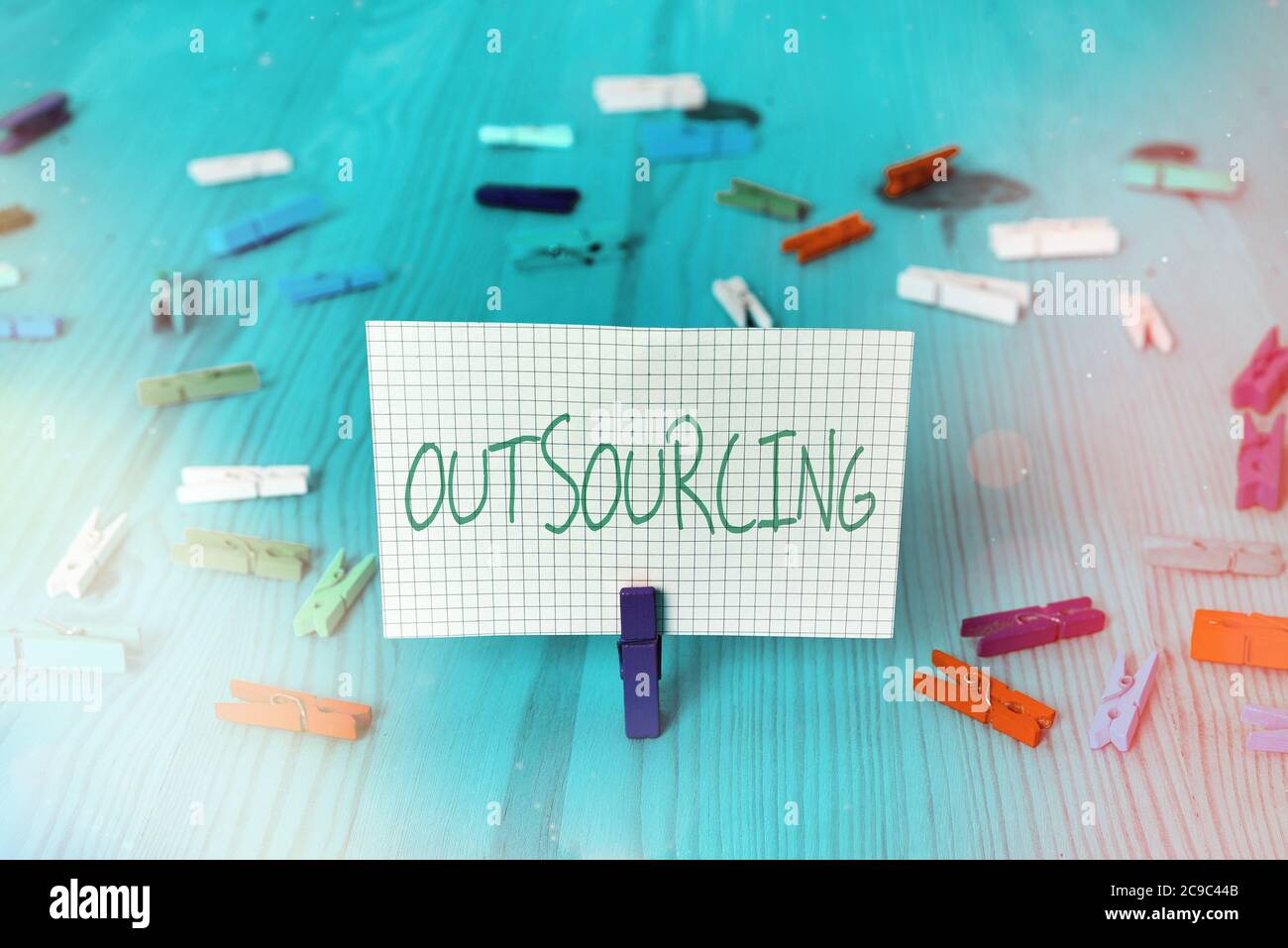 Conceptual hand writing showing Outsourcing. Concept meaning obtain ...