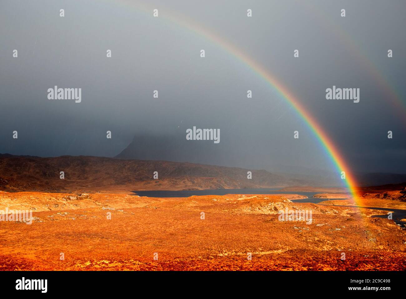 Dramatic rainbow over Highland wilderness Stock Photo - Alamy