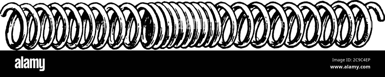 A Long spring, vintage line drawing or engraving illustration Stock ...