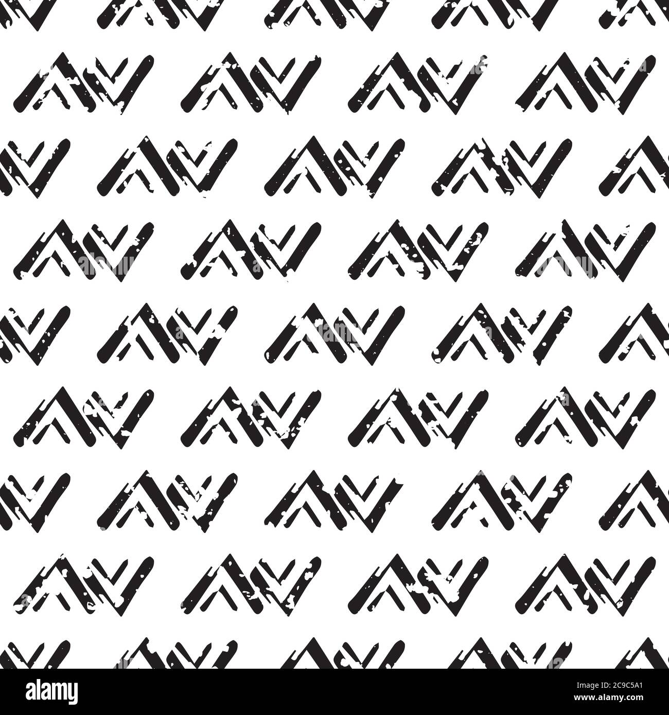Vector loose tribal zig zag grunge seamless pattern background ...