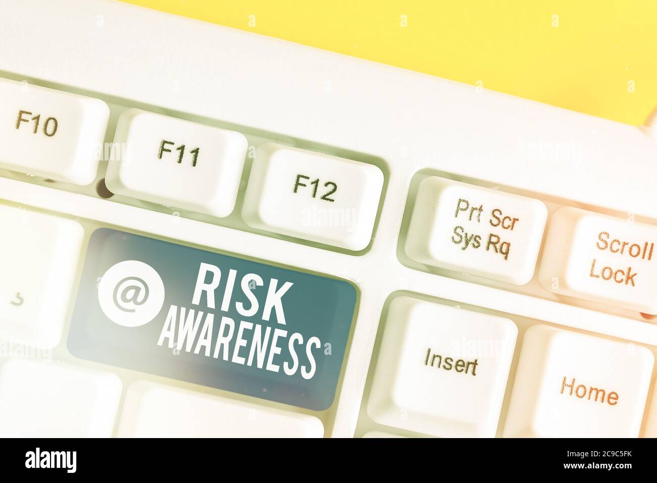 Writing note showing Risk Awareness. Business concept for recognizing ...