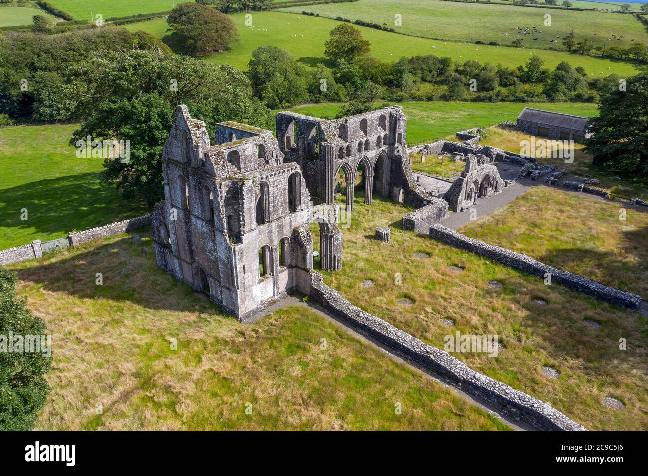 Aerial view of Dundrennan Abbey, Dumfries and Galloway, Scotland Stock ...
