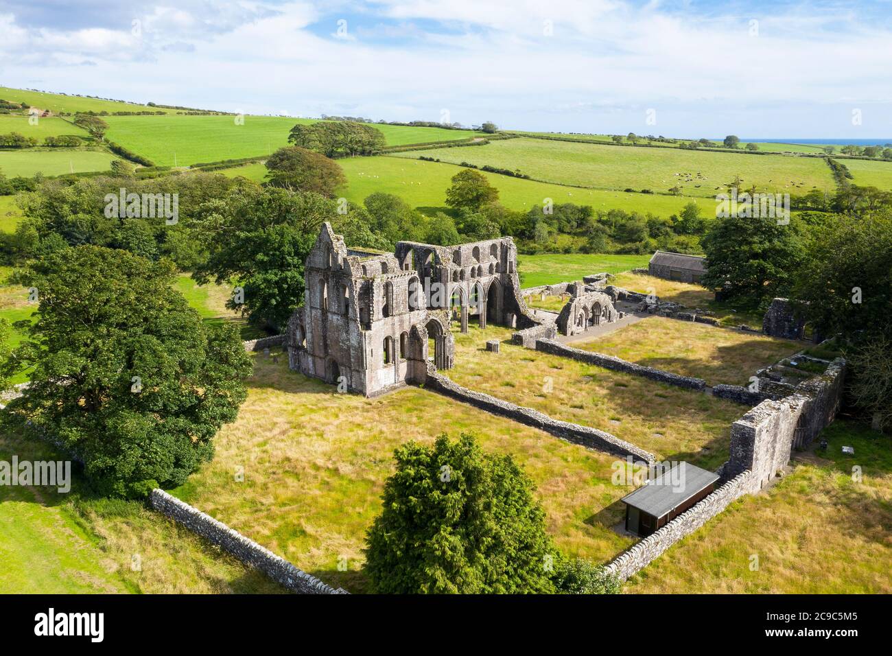 Aerial view of Dundrennan Abbey, Dumfries and Galloway, Scotland Stock ...