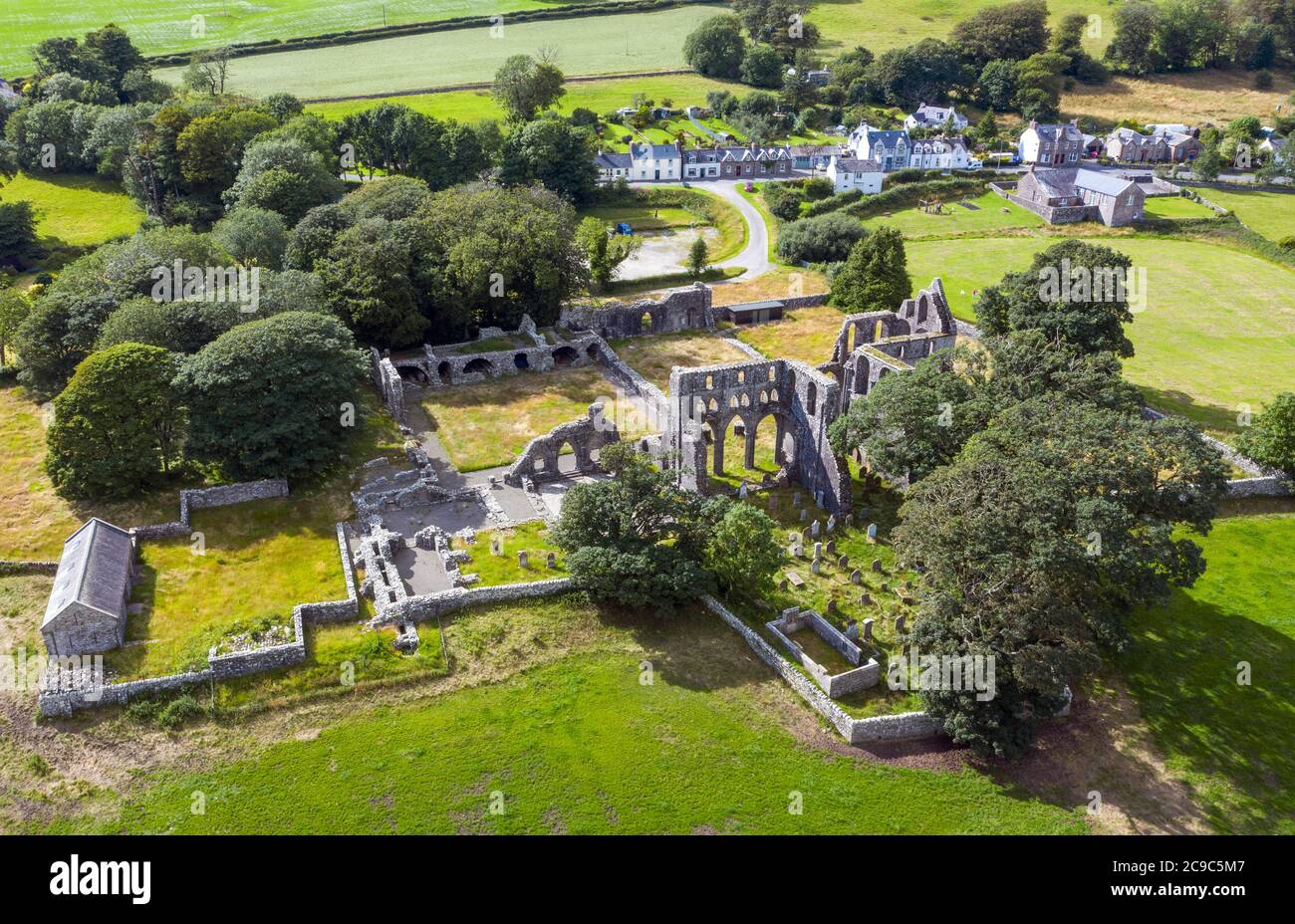Aerial view of Dundrennan Abbey, Dumfries and Galloway, Scotland Stock ...