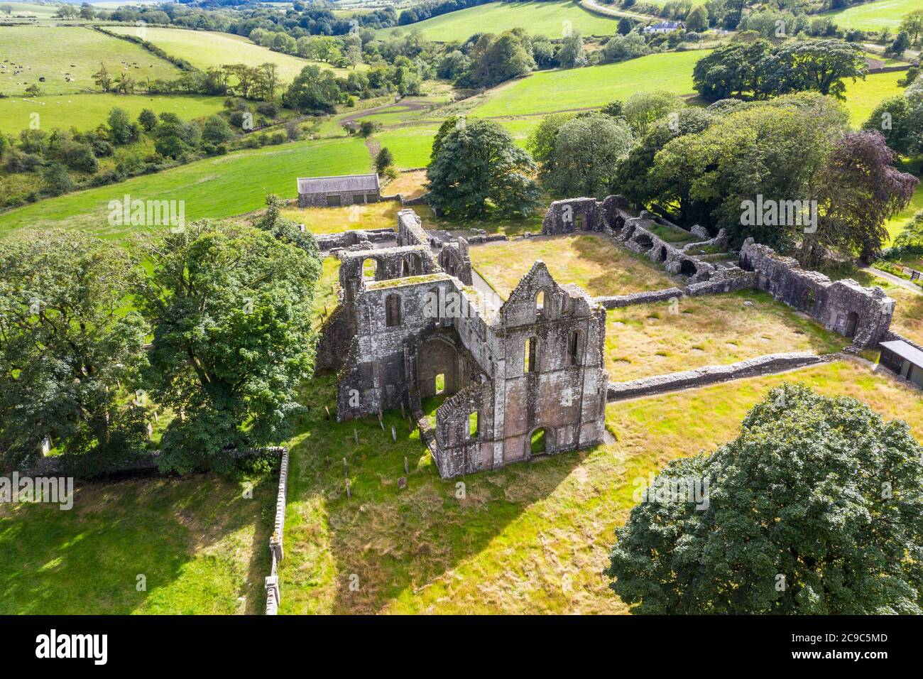 Aerial view of Dundrennan Abbey, Dumfries and Galloway, Scotland Stock ...