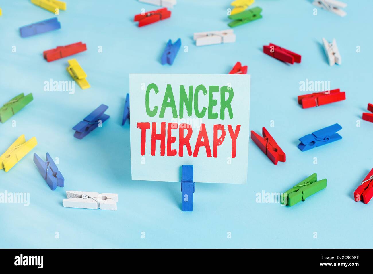 Writing note showing Cancer Therapy. Business concept for the treatment ...
