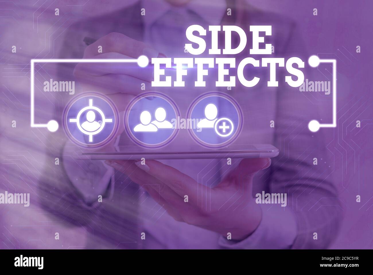 Text sign showing Side Effects. Business photo showcasing Typically ...