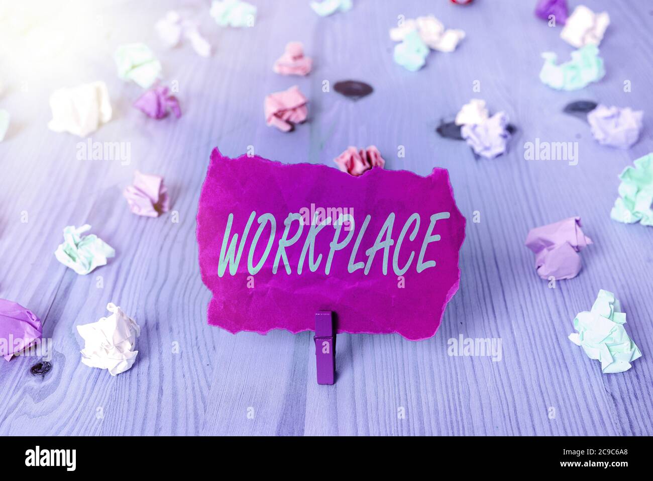 Text sign showing Workplace. Business photo text place such as a shop ...