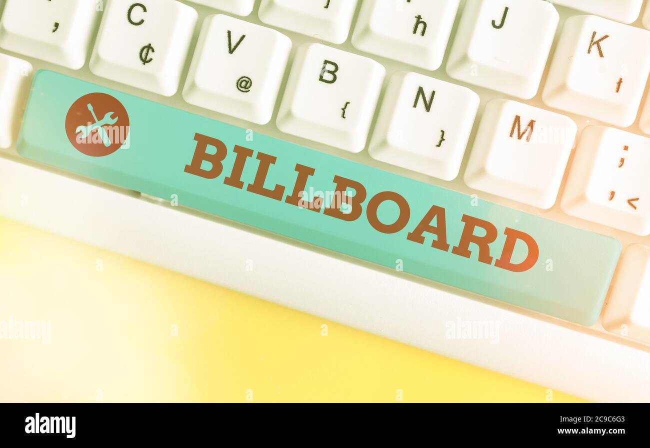 Handwriting text Billboard. Conceptual photo a flat surface on which ...
