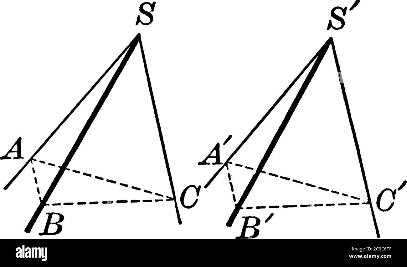 Two equal Polyhedral Angles formed by three planes whose intersections ...