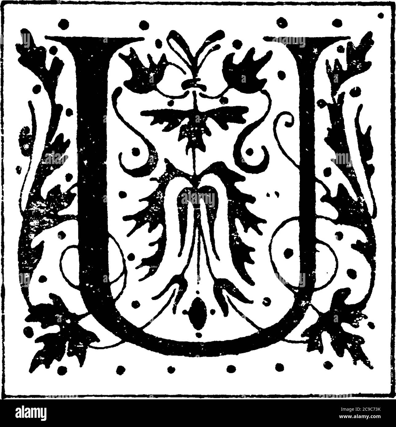 It is an image of Ornate capital U. The alphabet U is shown here with ...