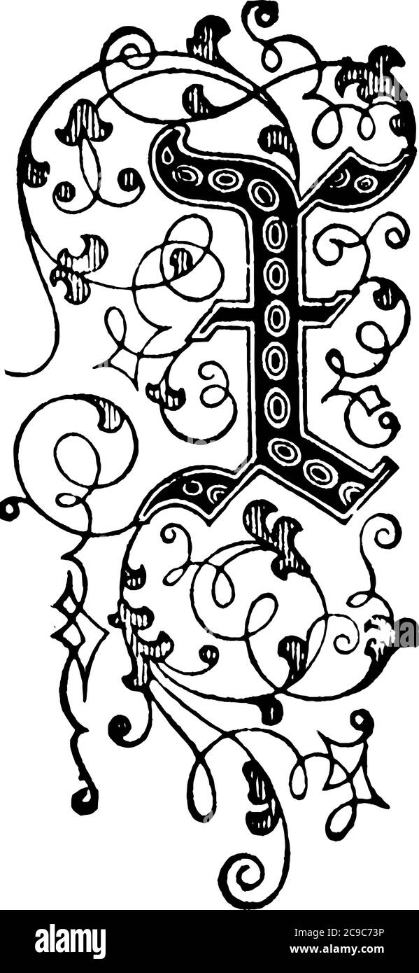 A typical representation of the letter, 'capital-X', ornamental floral ...