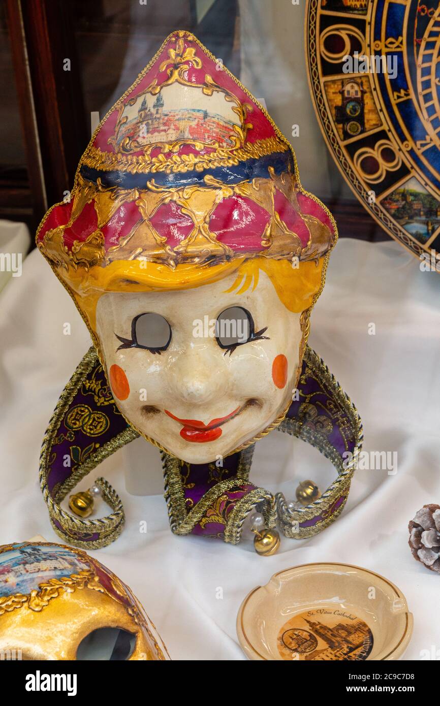 Decorative masquerade mask ,Old Town Prague ,Czech Republic, Europe ...