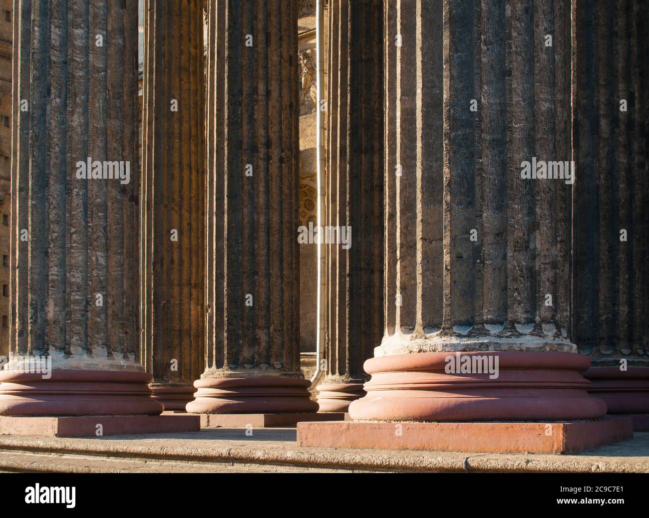 Architecture background with columns of Kazan Cathedral colonnade in St Petersburg, Russia ...