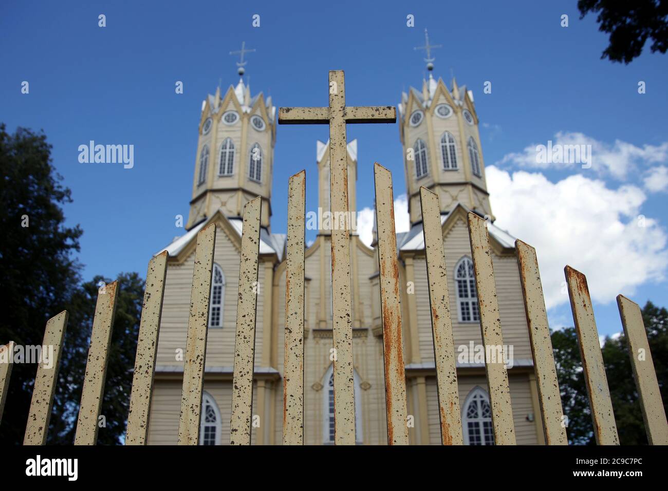 Nemajunai St. The Church of the Apostles Peter and Paul stands in the ...