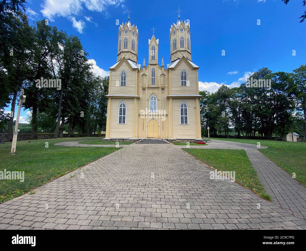 Nemajunai St. The Church of the Apostles Peter and Paul stands in the ...