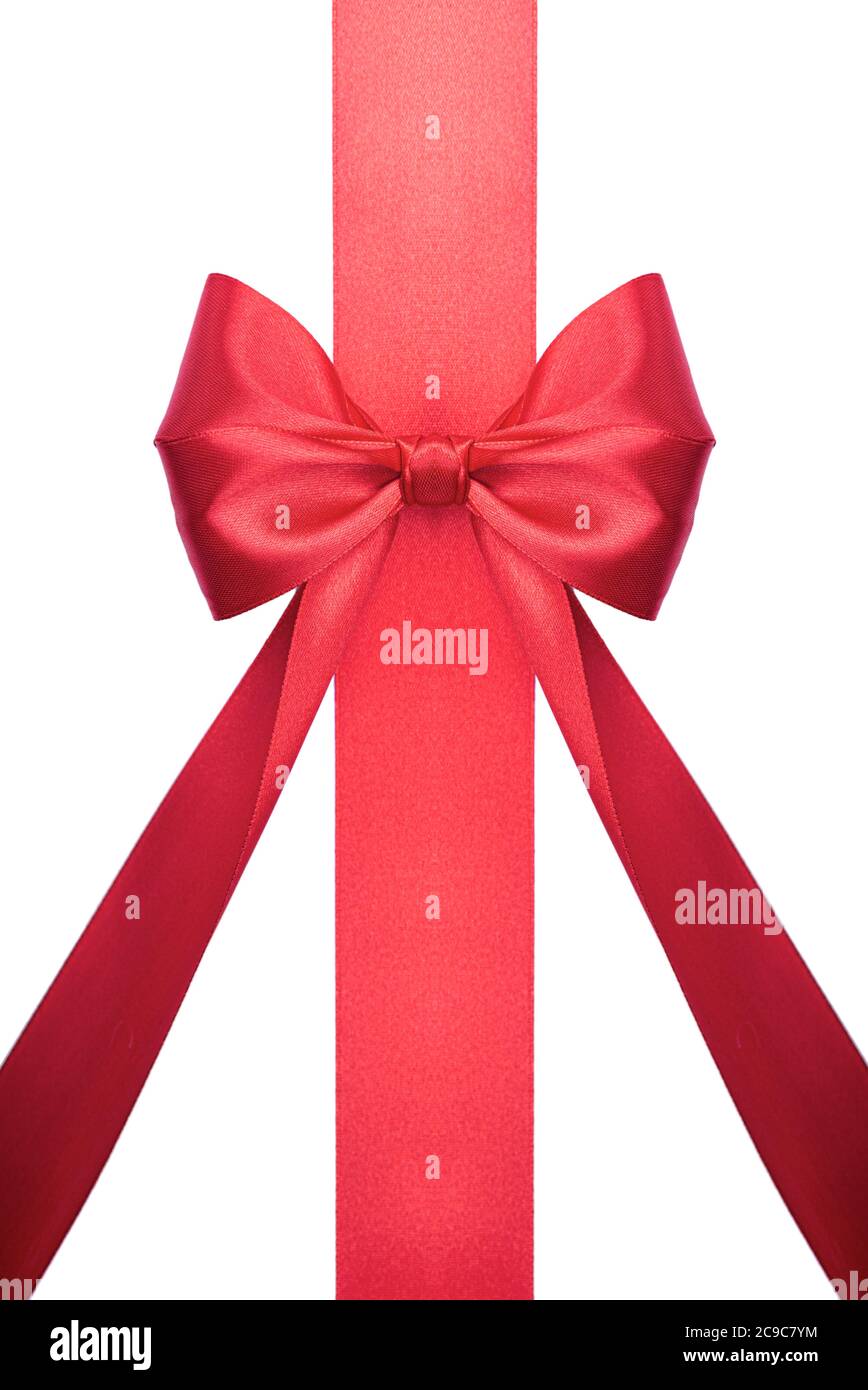 Red ribbon isolated on white background Stock Photo - Alamy