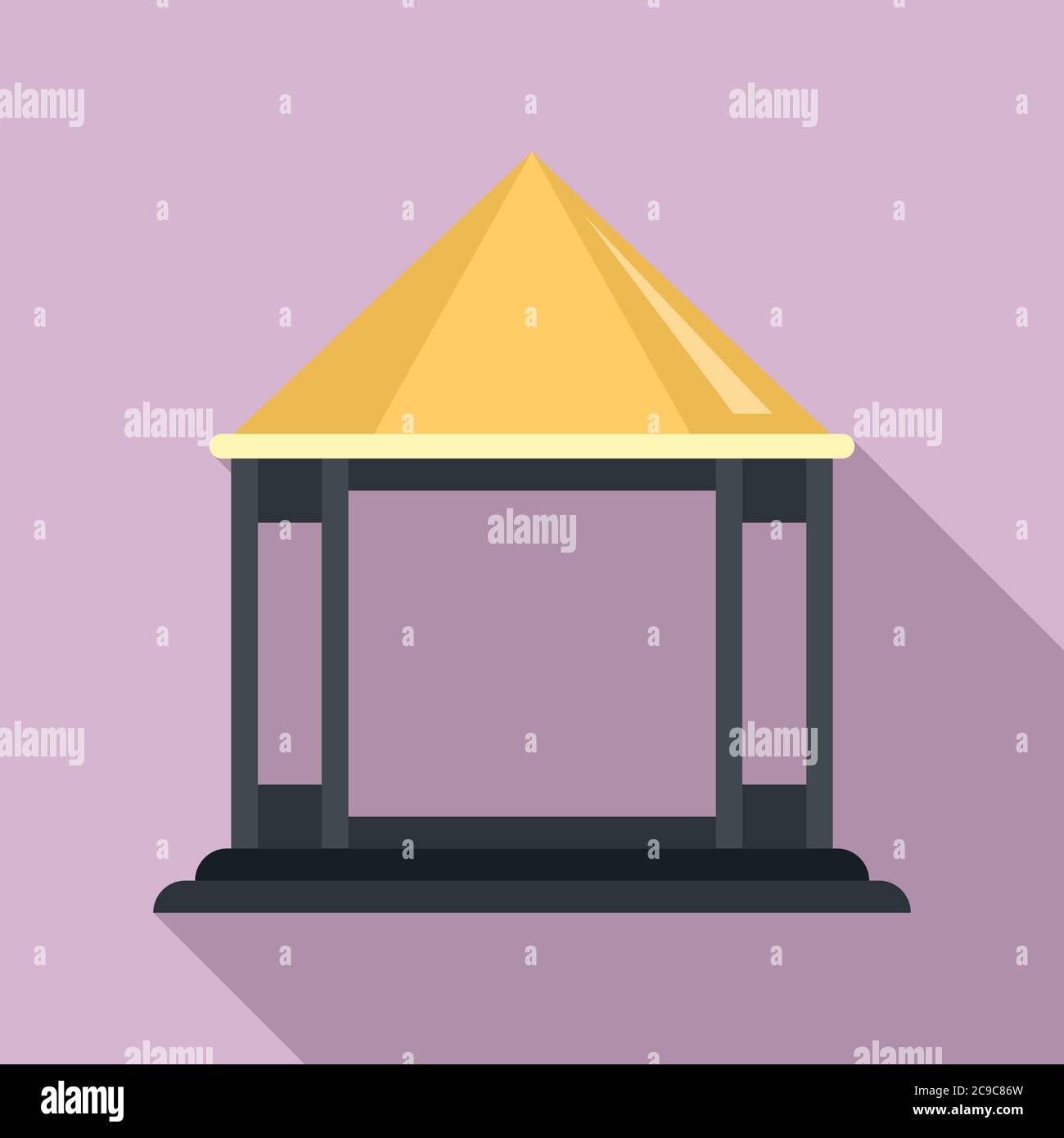 Architecture gazebo icon. Flat illustration of architecture gazebo ...