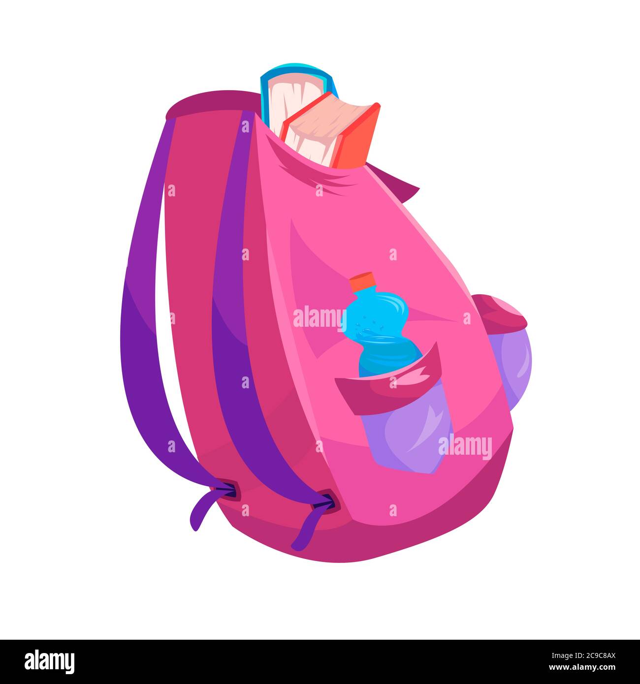 Cute girls pink school backpack Stock Vector Image & Art - Alamy