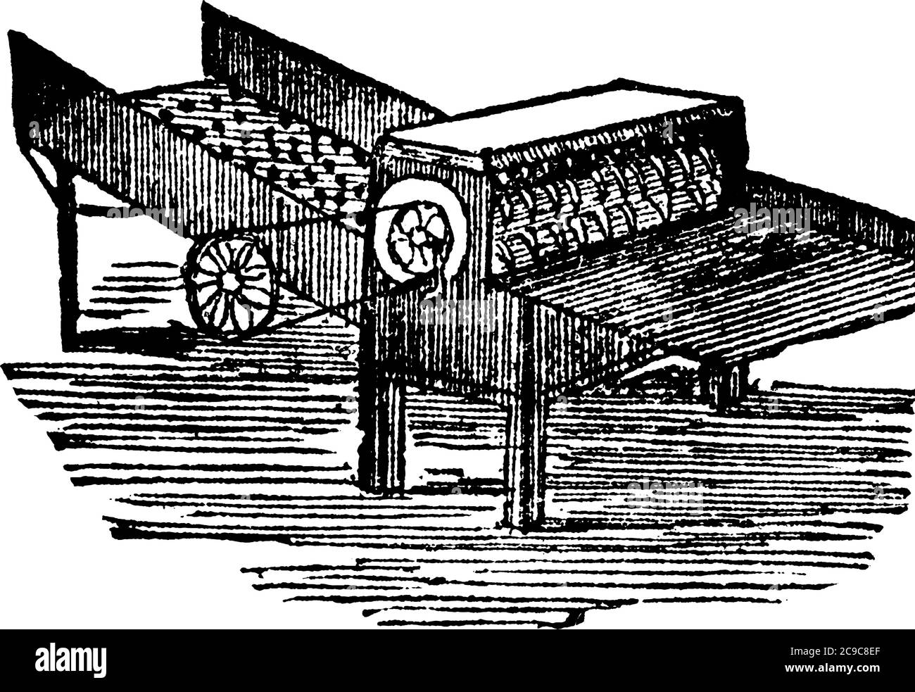 A threshing machine or thresher is a piece of farm equipment that ...