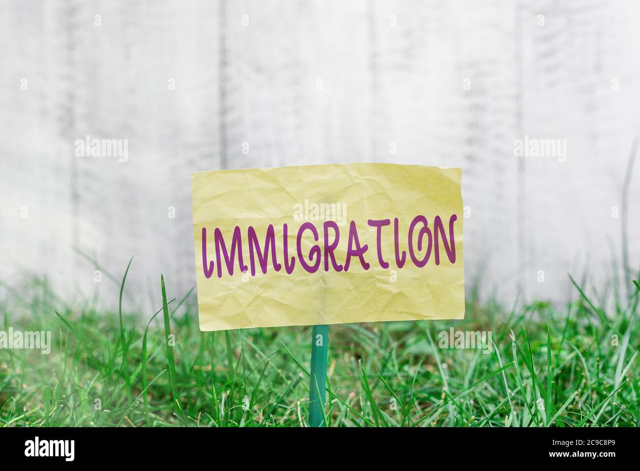 Handwriting text writing Immigration. Conceptual photo the action of ...