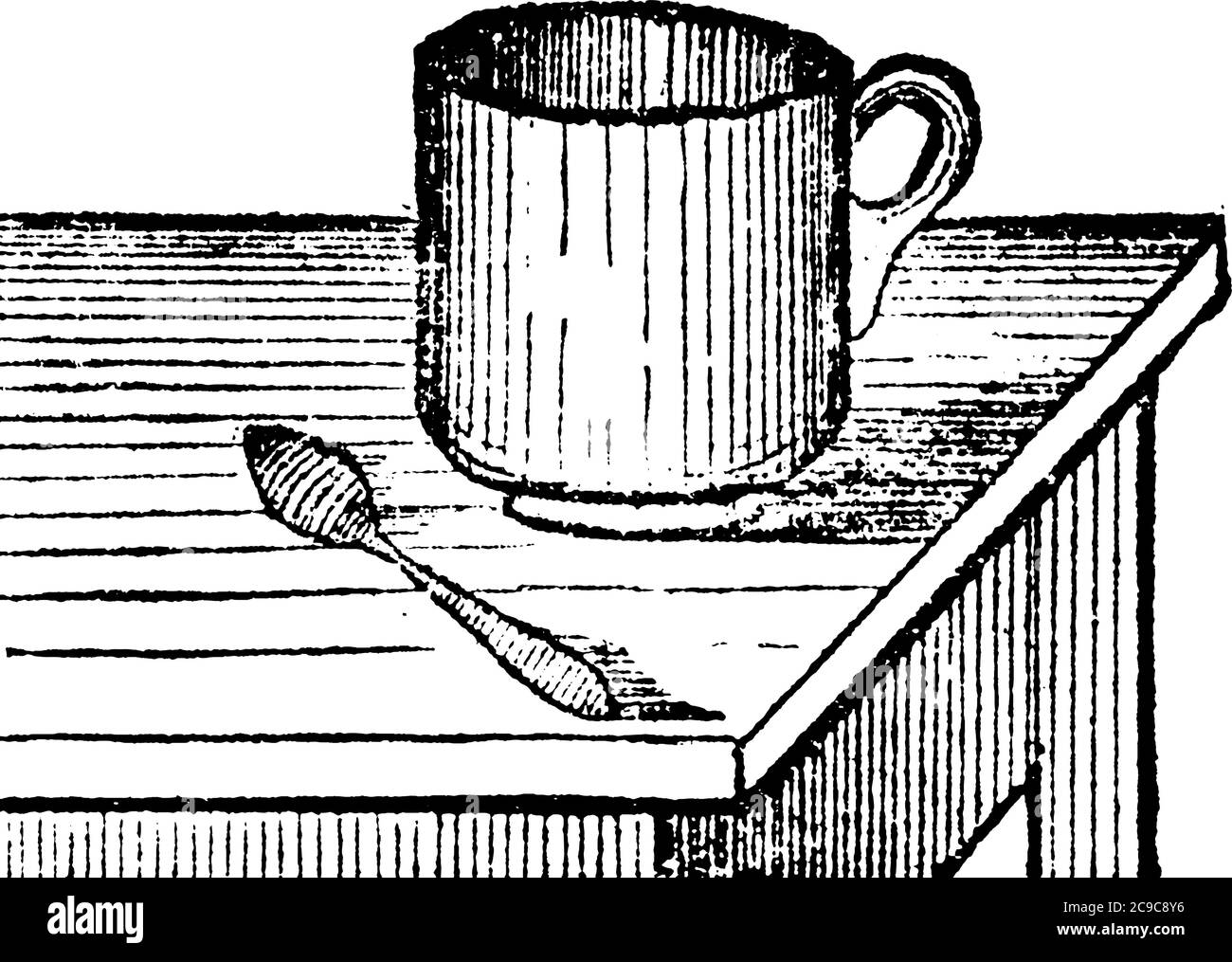 Vintage teacup drawing Stock Vector Images - Alamy