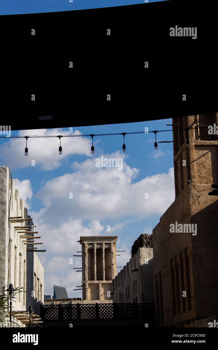 Ancient arab architecture buildings preserved in Dubai, UAE Stock Photo ...