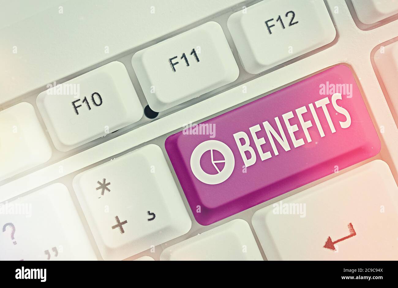 Text sign showing Benefits. Business photo text produces helpful ...