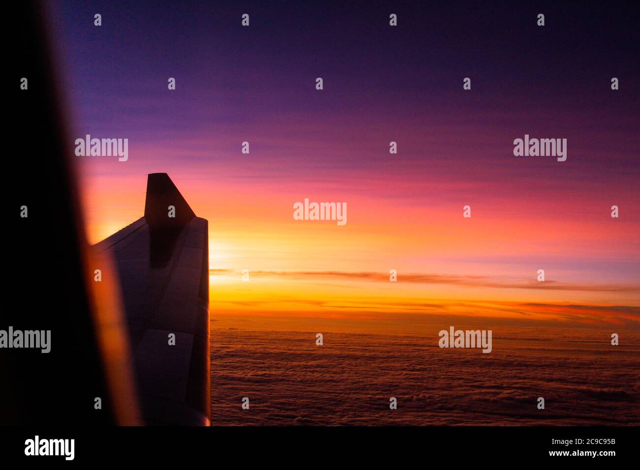 A beautiful picture of the clouds and gradient of the sky from above ...