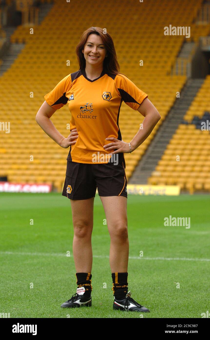 Television presenter Suzi Perry modelling the kit of Wolverhampton ...
