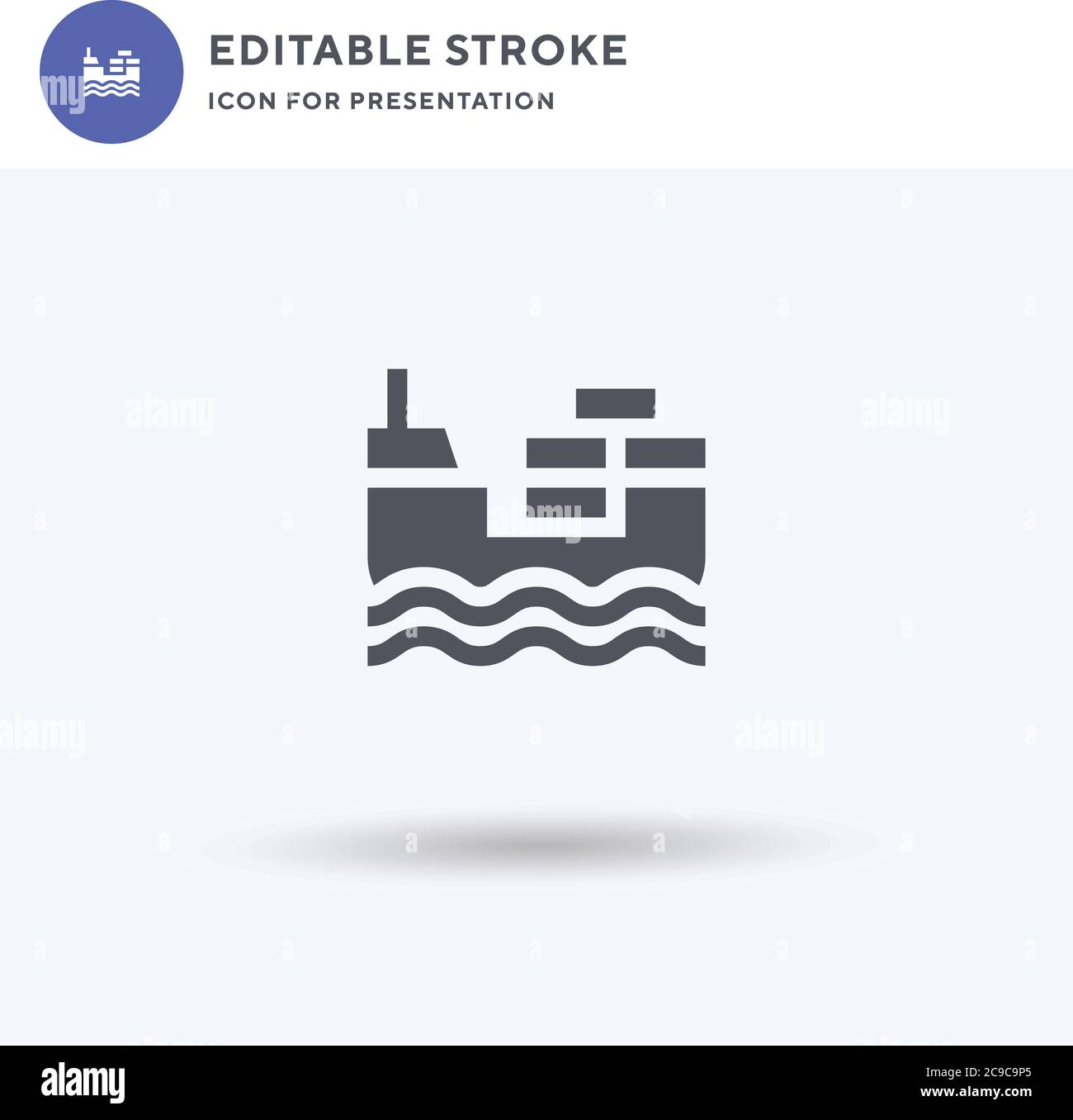 Cargo Ship icon vector, filled flat sign, solid pictogram isolated on ...