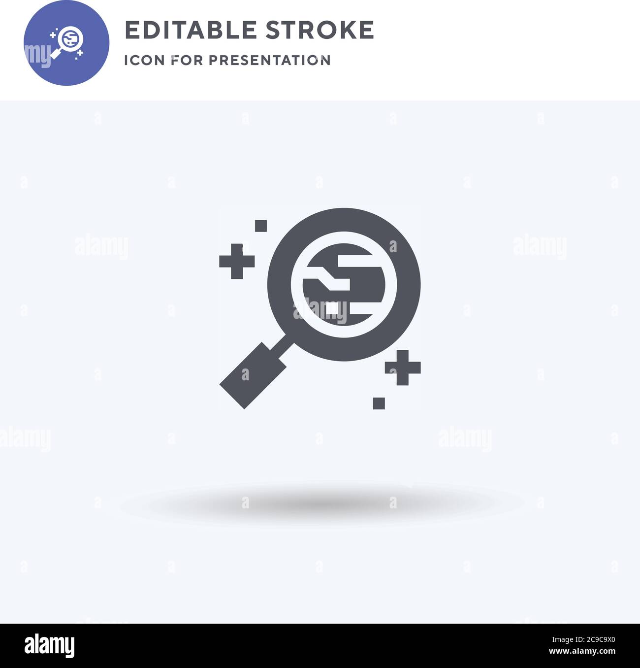 Research icon vector, filled flat sign, solid pictogram isolated on ...