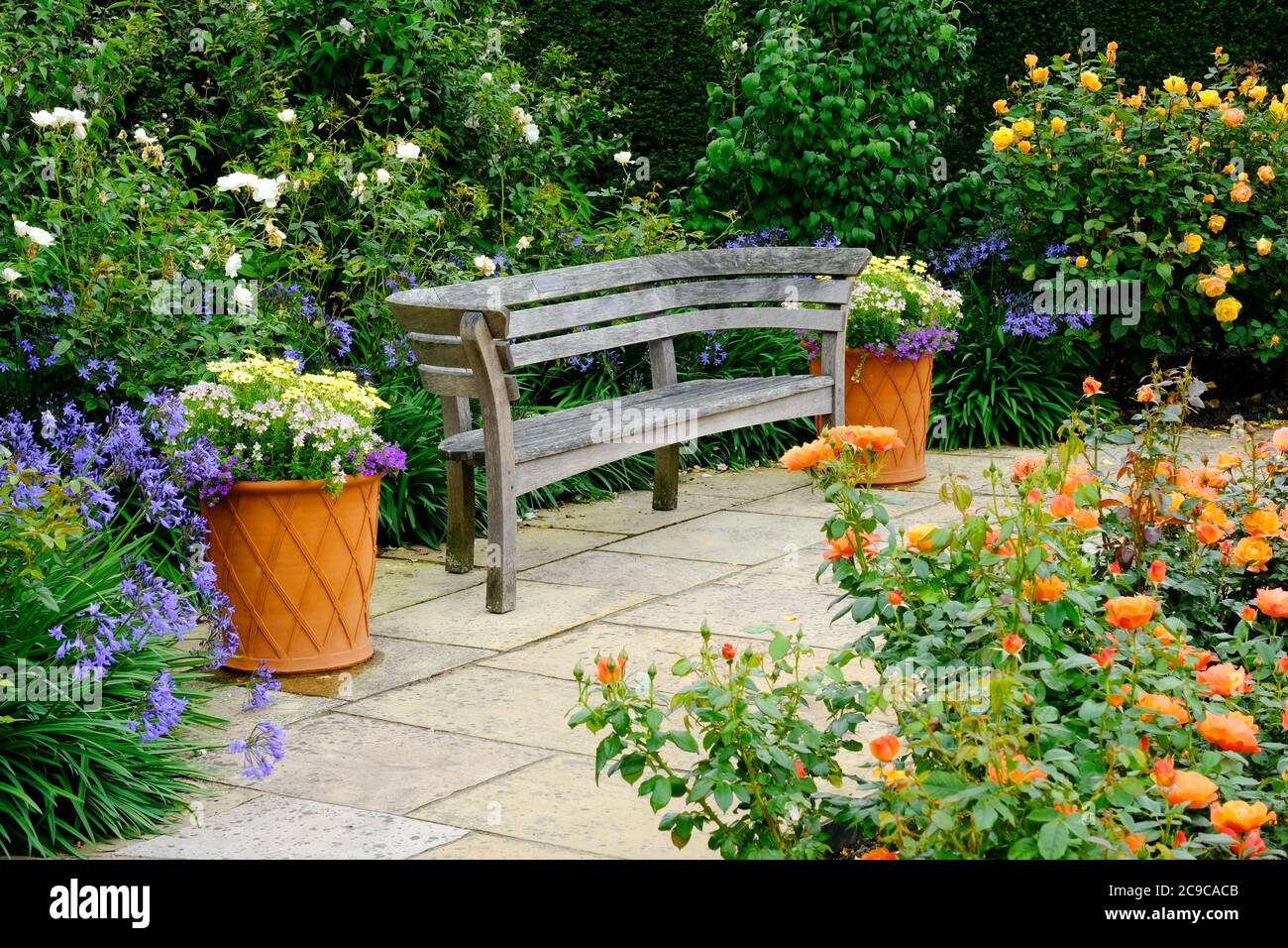 Garden bench and patio hi-res stock photography and images - Alamy
