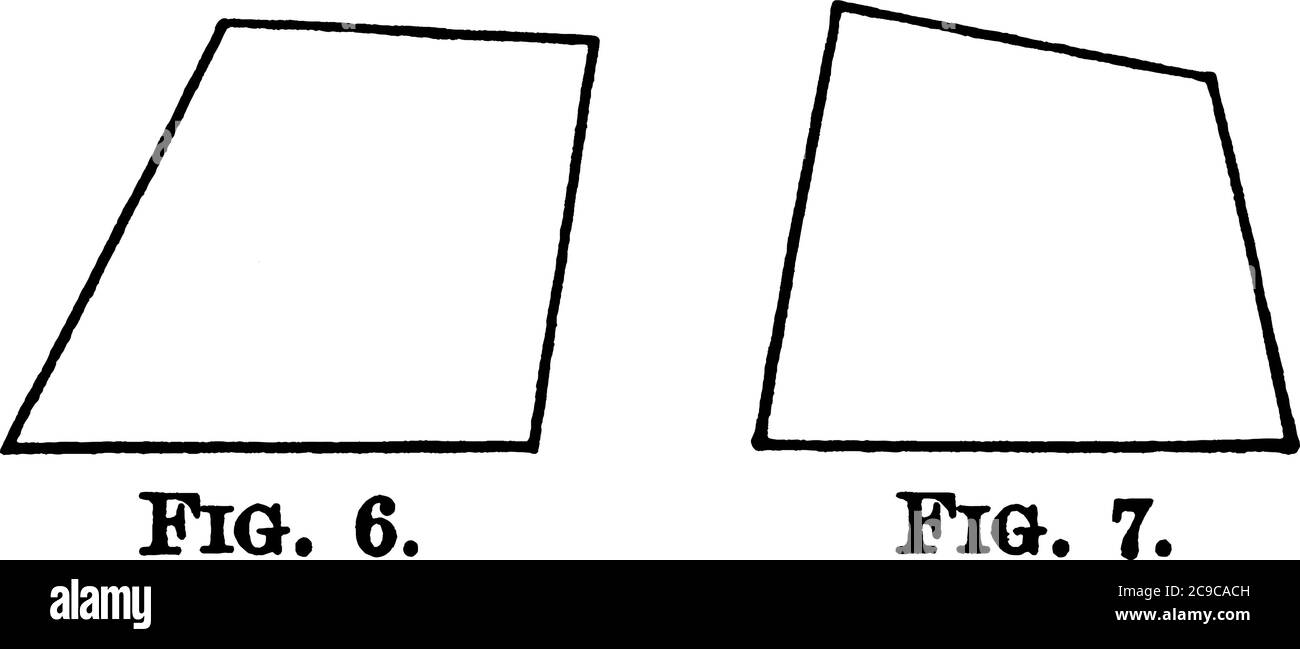 Two Quadrilaterals which has all sides of the same length, vintage line ...