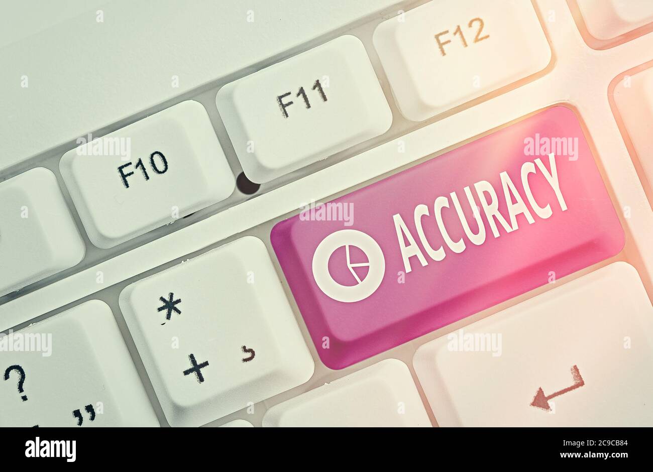 Text sign showing Accuracy. Business photo text degree of conformity of ...