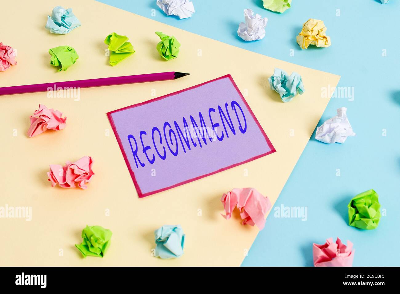 Conceptual hand writing showing Recommend. Concept meaning present as ...