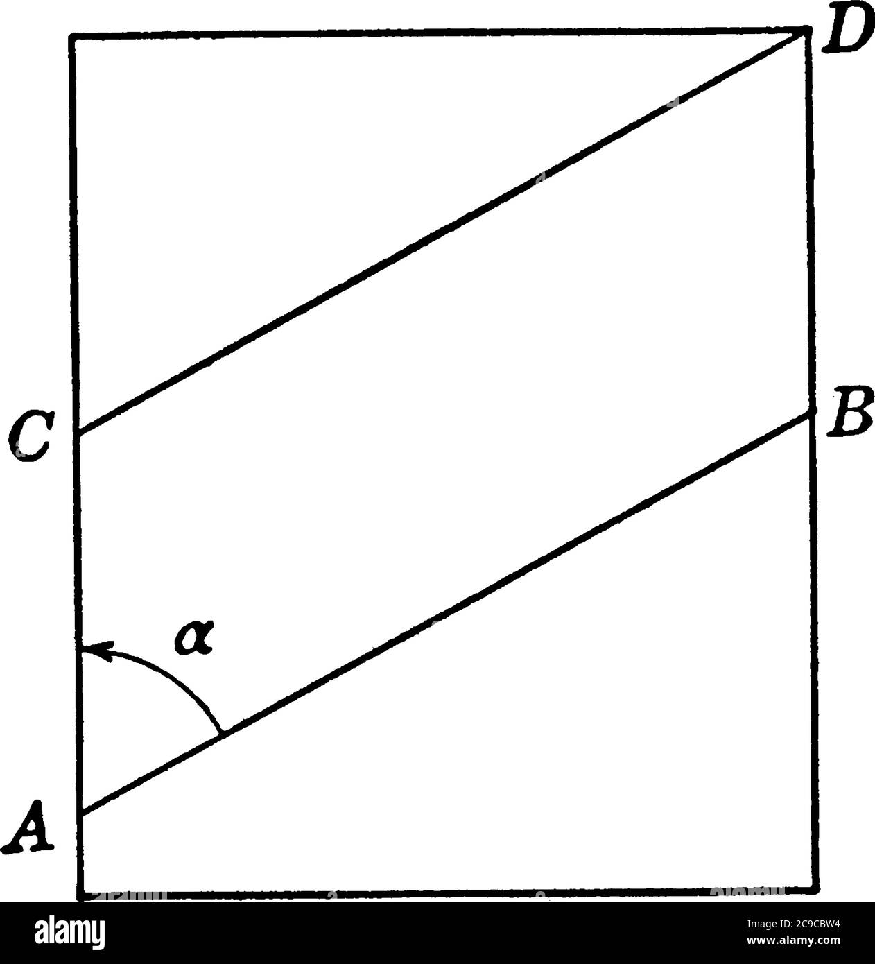Two parallel lines divide rectangle into three pieces, vintage line ... Two parallel lines divide rectangle into three pieces, vintage line ...