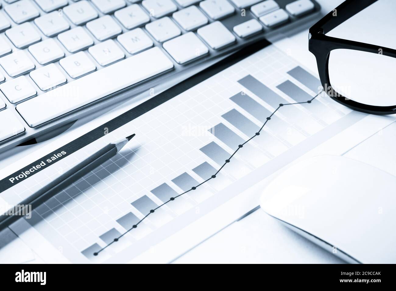 Preparing average sales report Stock Photo - Alamy